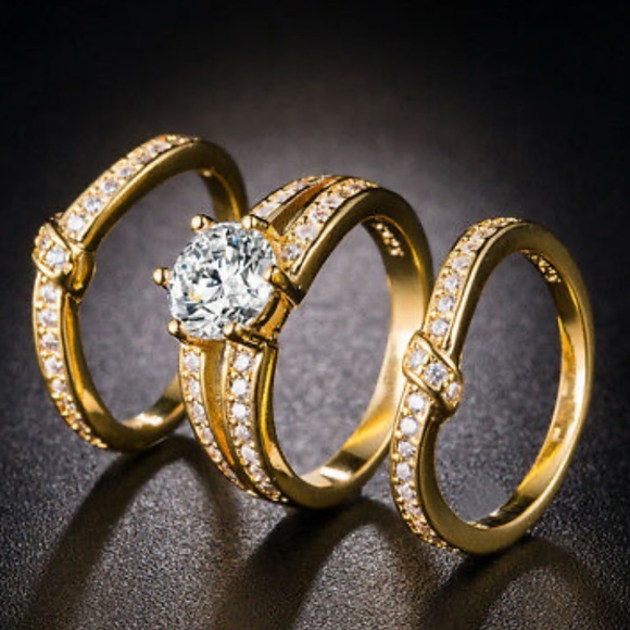 Jewelry | Nwt 18k Gold Plated Rings Set | Poshmark
